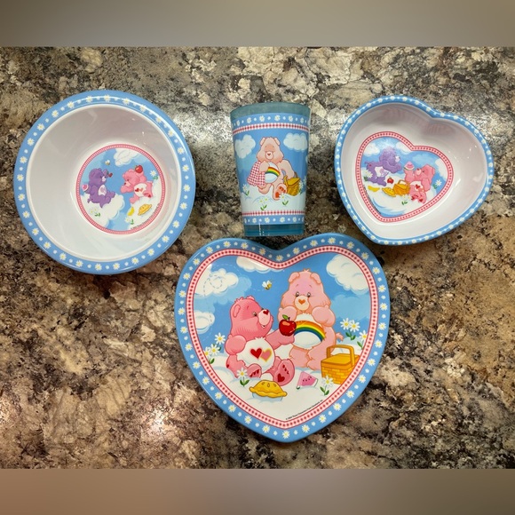 Care Bears | Kitchen | 204 Care Bears Plastic Plate Cup And 2 Bowls ...